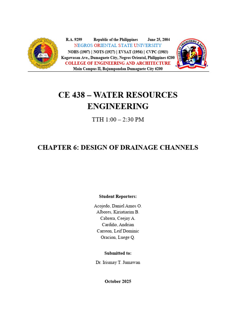 Drainage Channel Design Principles | PDF | Area | Surface Runoff