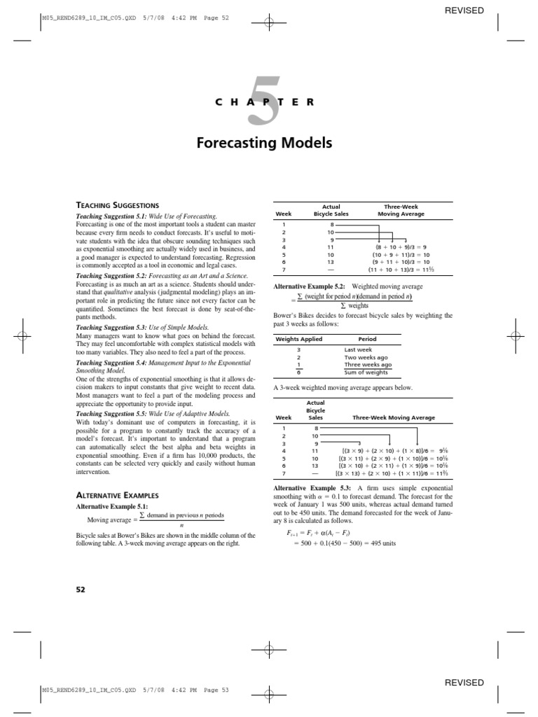 Teaching Forecasting Models: Techniques and Examples | PDF ...