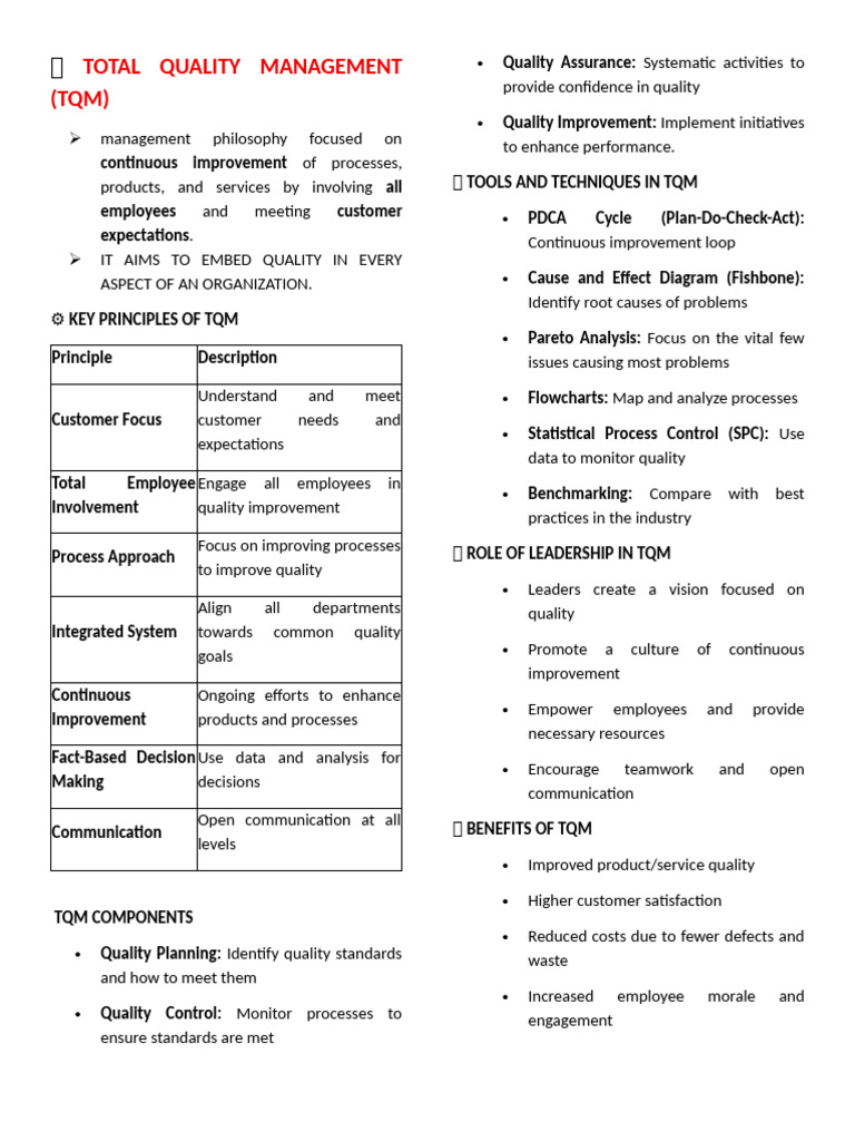 ? Total Quality Management | PDF | Quality Management | Business