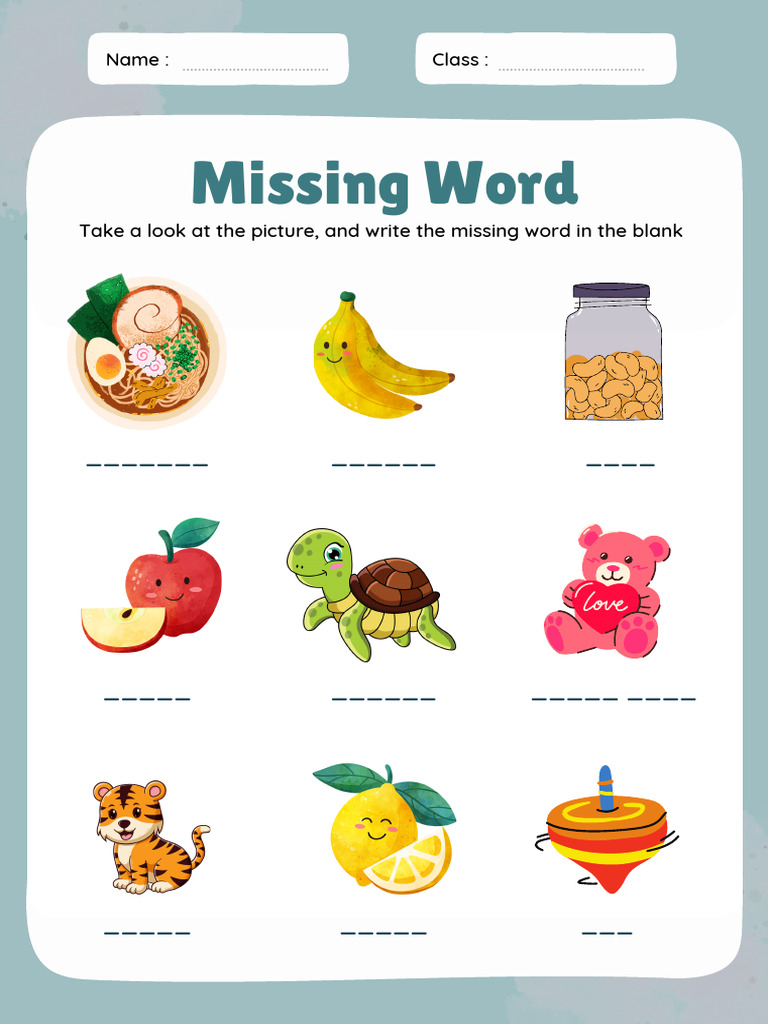 Fill in the Missing Word Activity | PDF