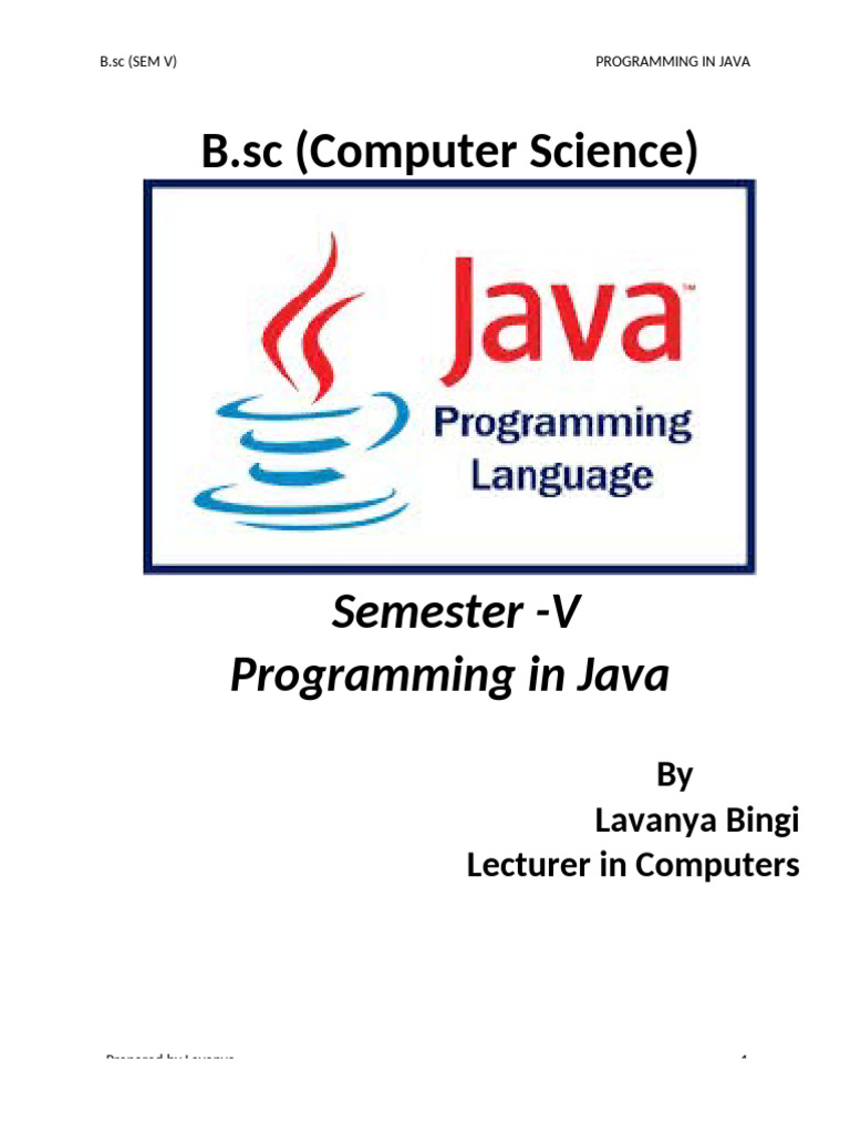 B.sc SEM - 5 JAVA | PDF | Java (Programming Language) | Class (Computer Programming)