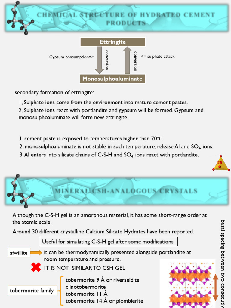 Chemical Structure of Hydrated Cement Products: Ettringite | PDF ...