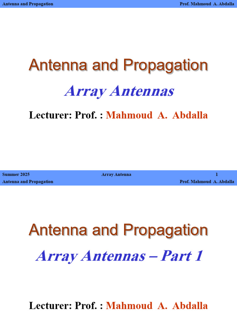 Antenna Future Array Antenna Summer 2025 | PDF | Antenna (Radio ...