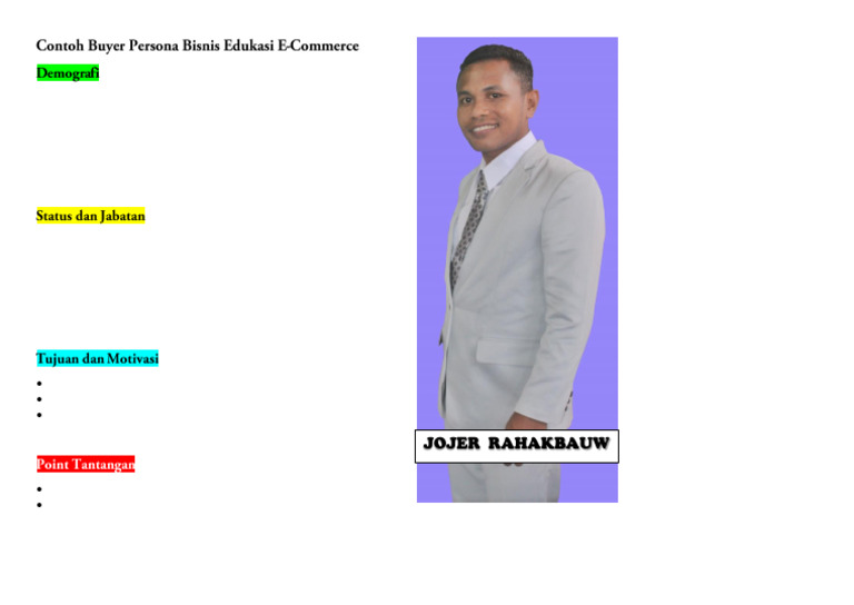 Contoh Buyer Persona Bisnis Edukasi | PDF