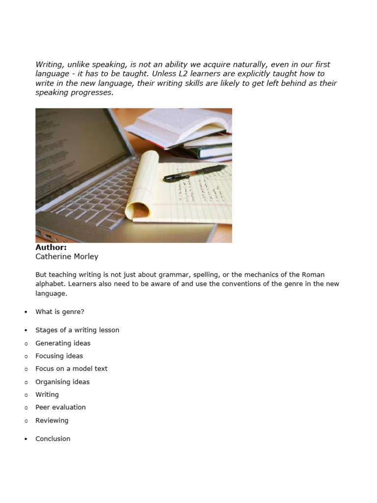 Planning A Writing Lesson | PDF | Essays | English Language