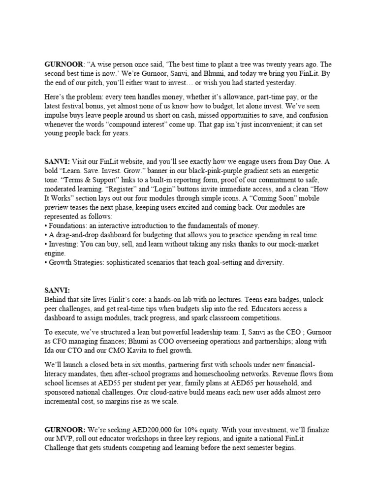 Nextgen Innovators Script 1 | PDF