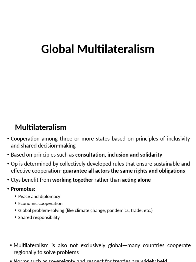 Global Multilateralism | PDF | United Nations | International Relations