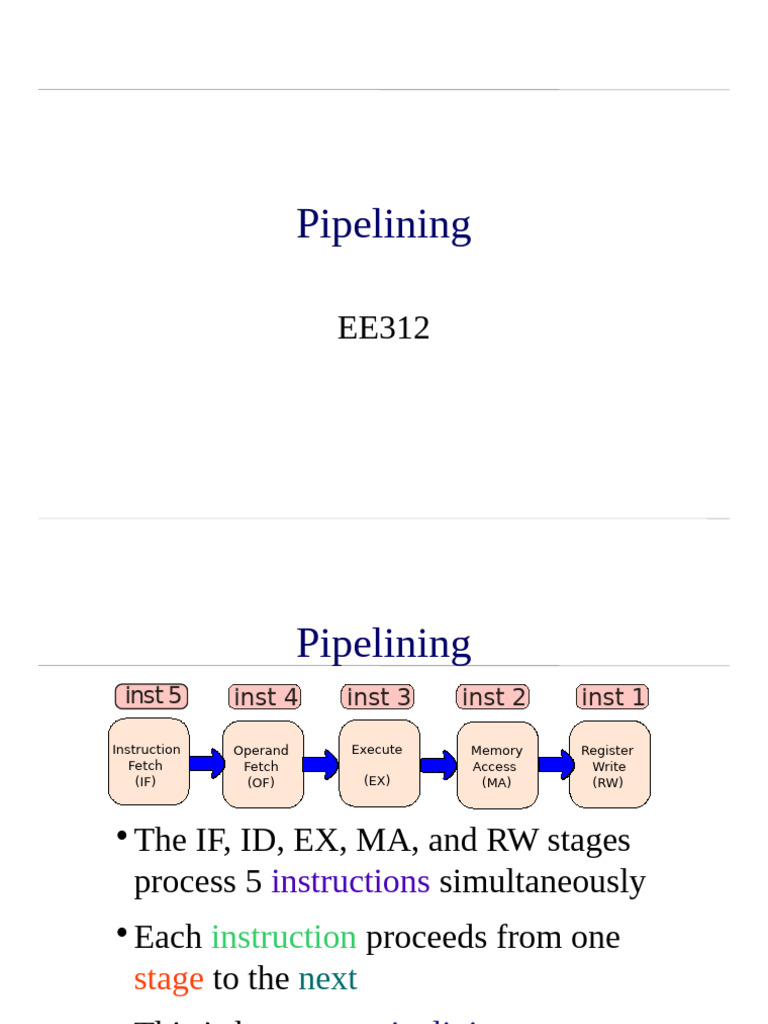 EE312 Pipelining | PDF | Central Processing Unit | Computer Architecture