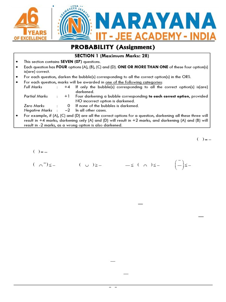 Probability Assignment Questions | PDF | Probability | Statistical Theory