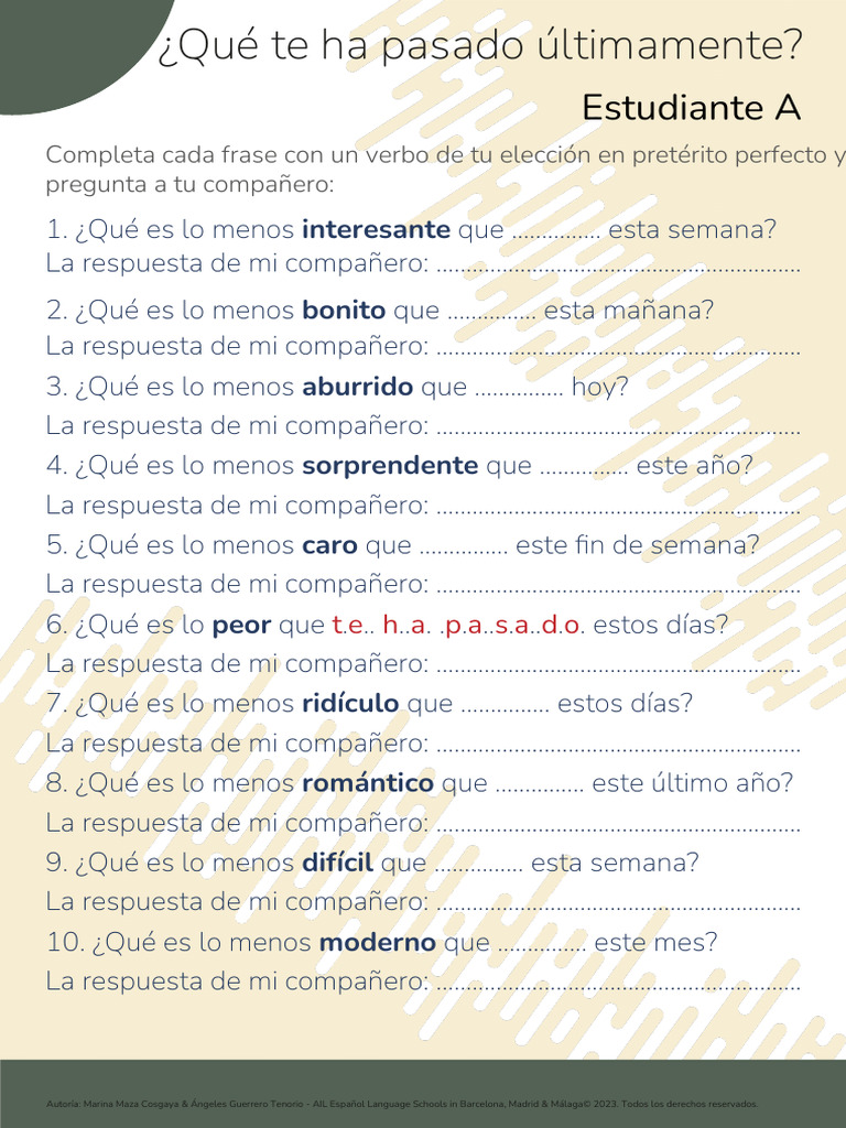 Actividad Oral | PDF