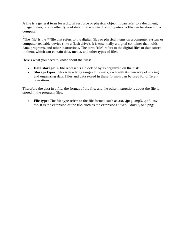 A File Is A General Term For A Digital Resource or Physical Object | PDF