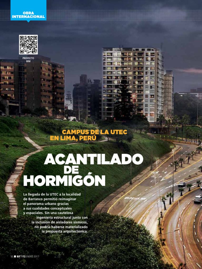 Acantilado Hormigón: Campus de La Utec en Lima, Perú | PDF | Ingeniería