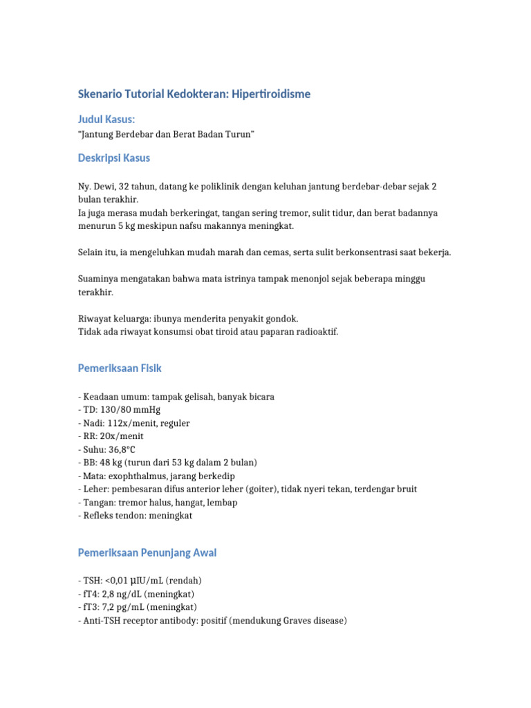 Skenario Tutorial Hipertiroidisme | PDF