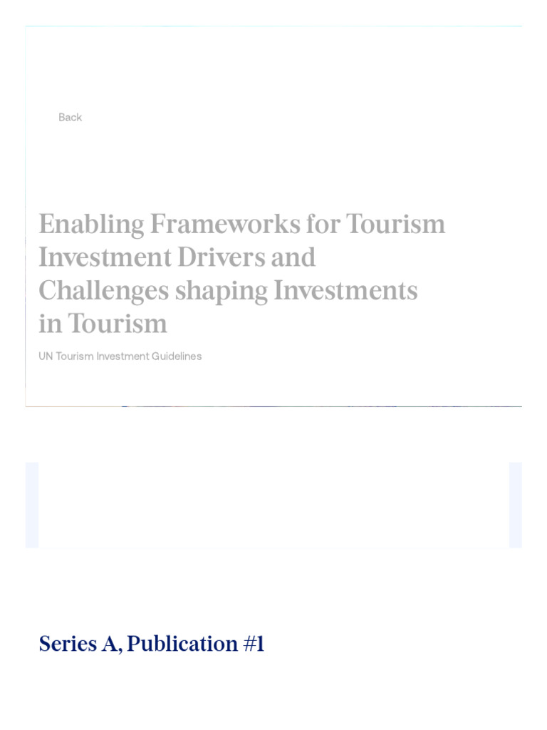Tourism Investment Frameworks Explained | PDF | Tourism | Sustainability