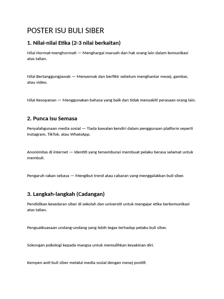 Poster Isu Buli Siber | PDF