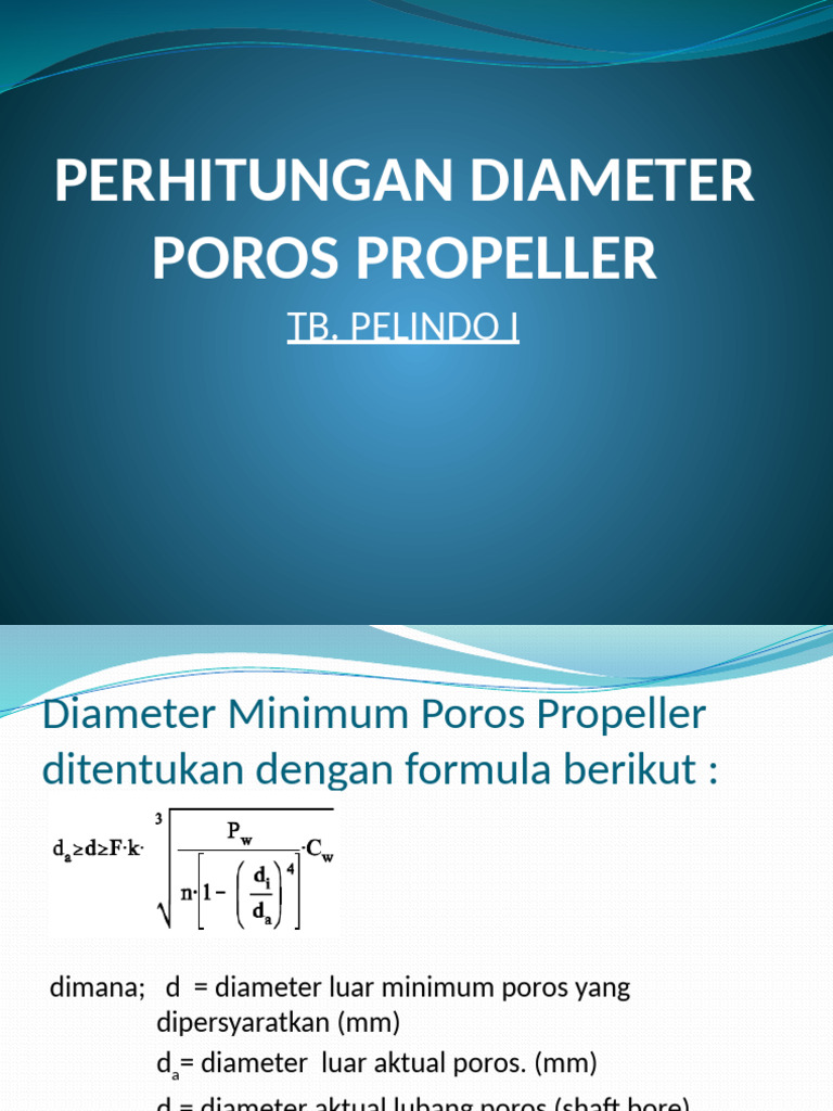 Diameter Calculation for Propeller Shaft | PDF | Propeller ...