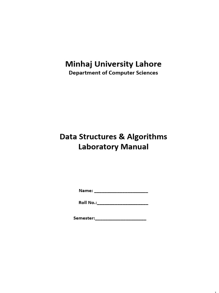 HAssan's Data Structures Algorithms Lab Manual | PDF | Pointer (Computer Programming) | Computer ...