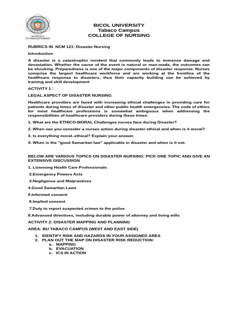 Rubrics Disaster | PDF