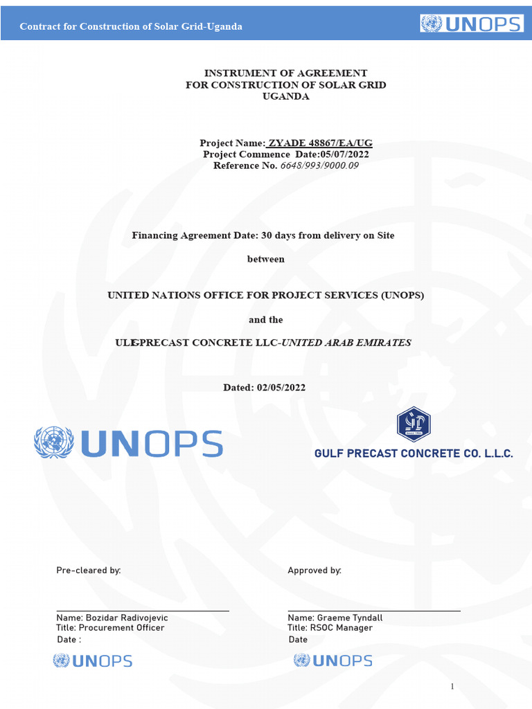 Unops Agreement | PDF | Photovoltaic System | Photovoltaics