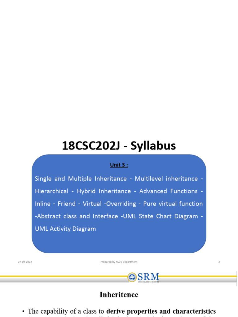 unit 3 oodp | PDF | Inheritance (Object Oriented Programming) | Class (Computer Programming)