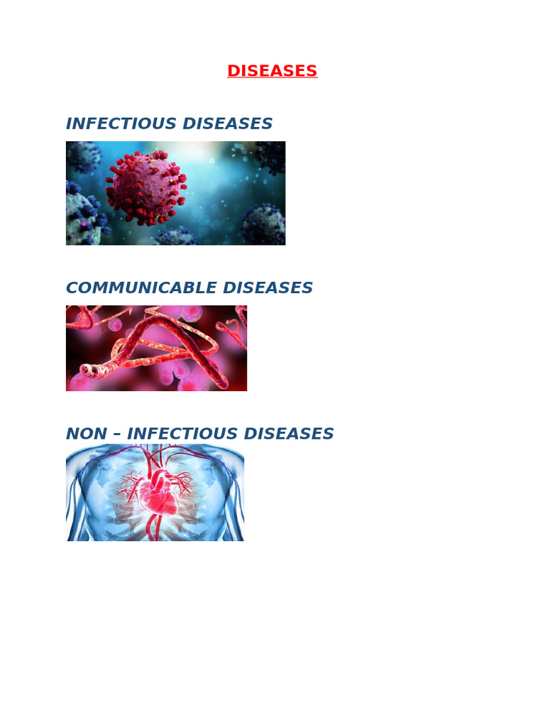 Overview of Infectious and Non-Infectious Diseases | PDF