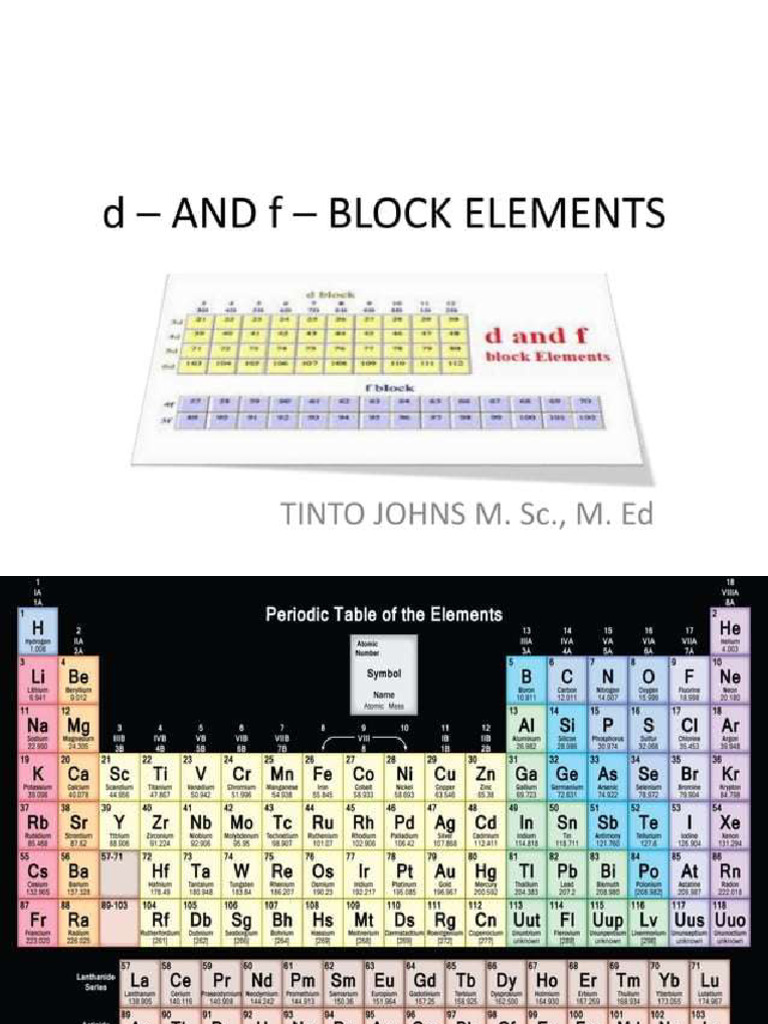 D and F Block Element | PDF