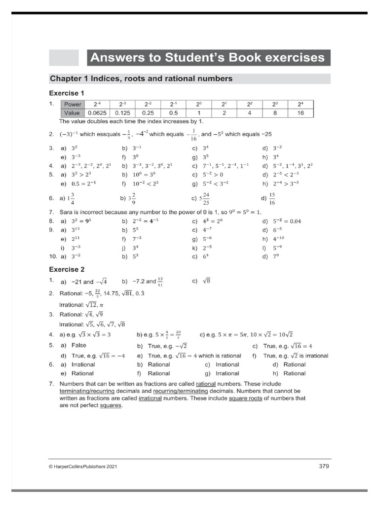 Collins Stage 9 Maths Student Book Answers | PDF