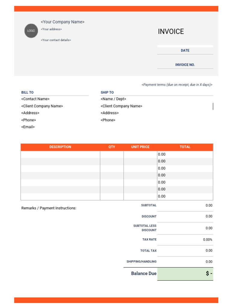 Free Computer Repair Invoice Templates | PDF