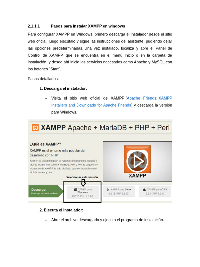 Instalacion Xampp | PDF