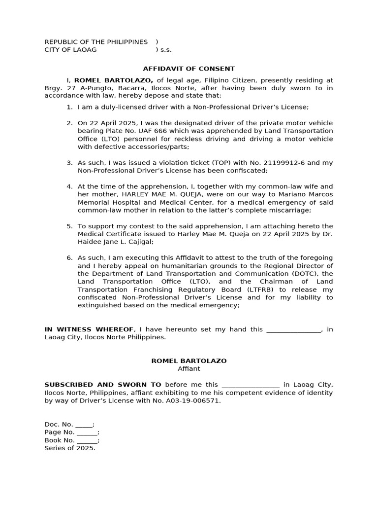 Affidavit of Contest | PDF | Affidavit