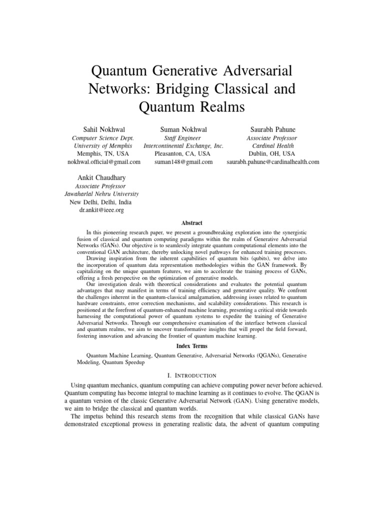 Quantum Generative Adversarial | PDF | Quantum Computing | Quantum Mechanics
