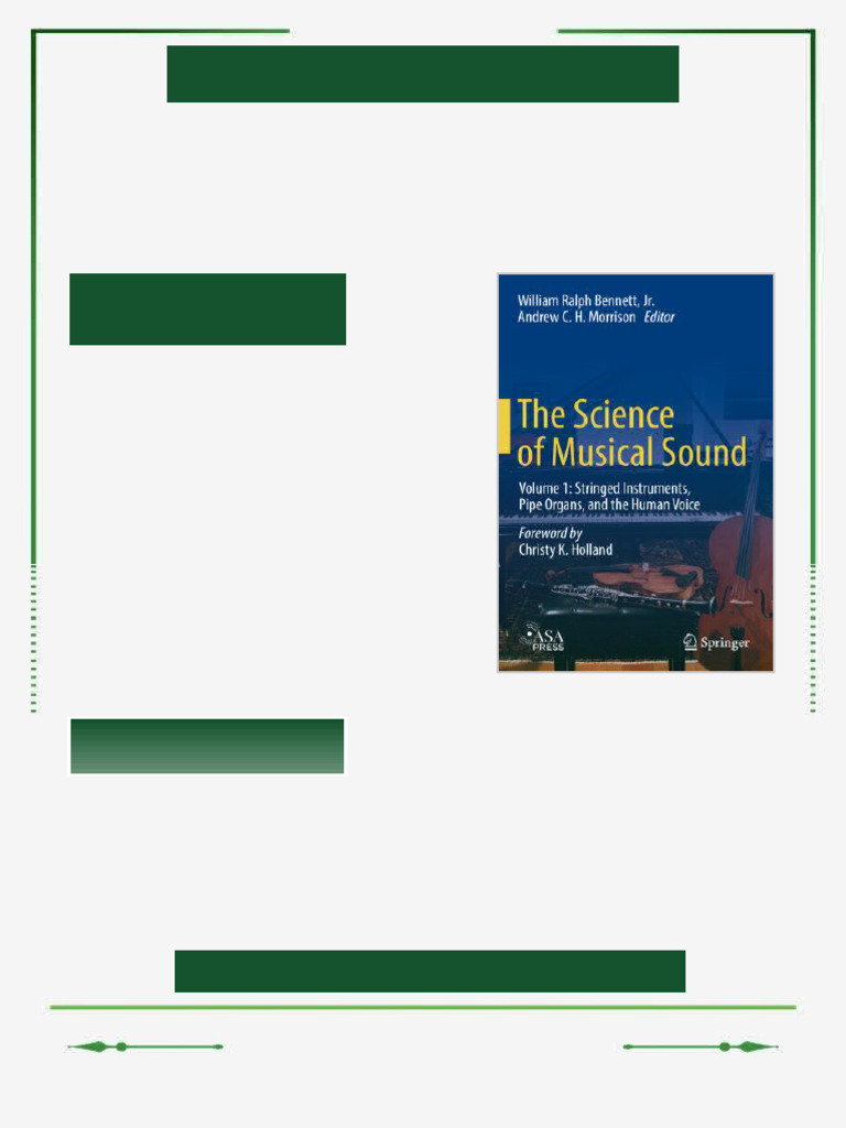 The Science of Musical Sound Volume 1 Stringed Instruments Pipe Organs ...