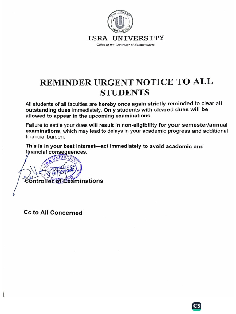 Reminder Outstanding Dues | PDF