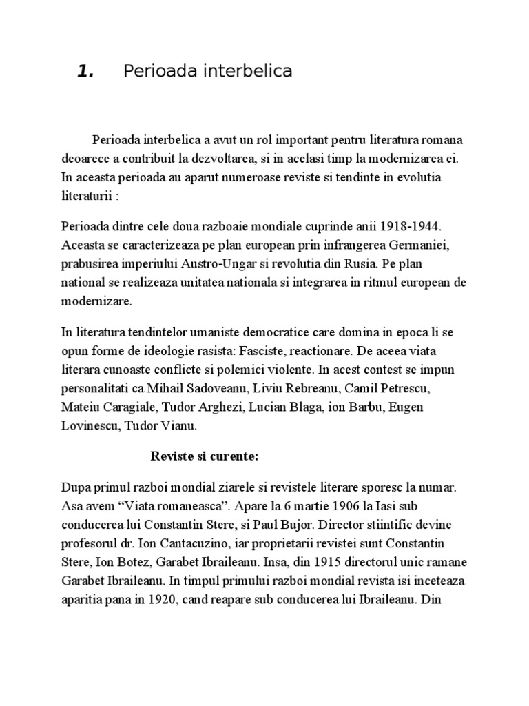 Perioada Interbelica | PDF
