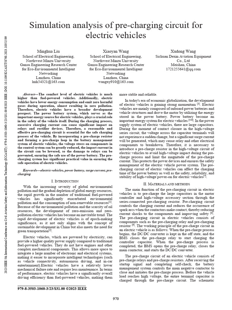 Pre-Charging Circuit for Electric Vehicles | PDF | Electrical Network ...