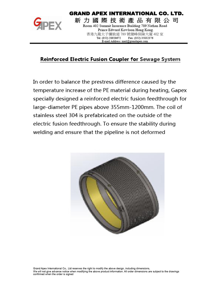 Reinforced Electric Fusion Coupler Guide | PDF | Secondary Sector Of ...