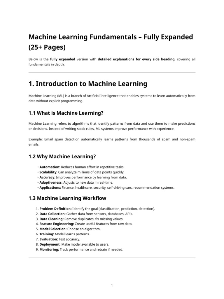 ML Fundamentals 25 Pages | PDF | Machine Learning | Cluster Analysis