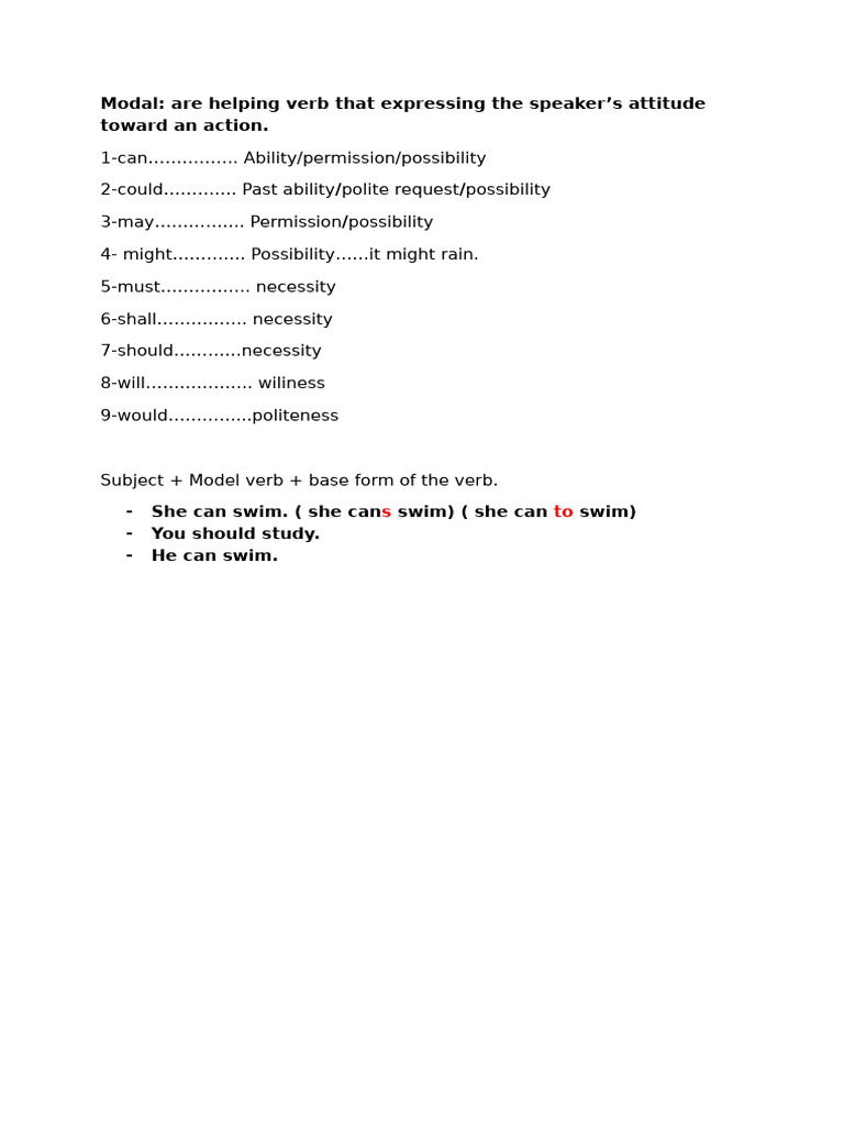 Understanding Modal Verbs in English | PDF