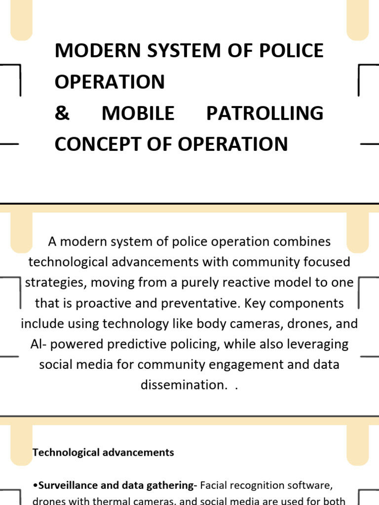 Modern Police Operations & Mobile Patrolling | PDF | Police | Community ...