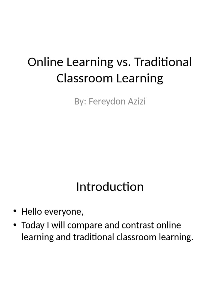 Online Vs Classroom Presentation | PDF