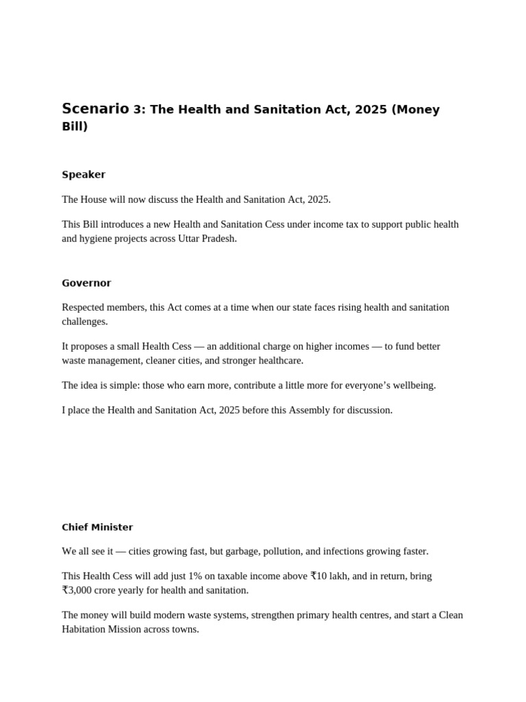 Civics Role Play Script | PDF | Sanitation | Economies