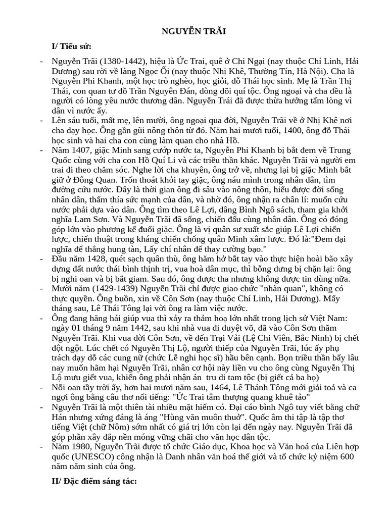 NGUYỄN TRÃI | PDF