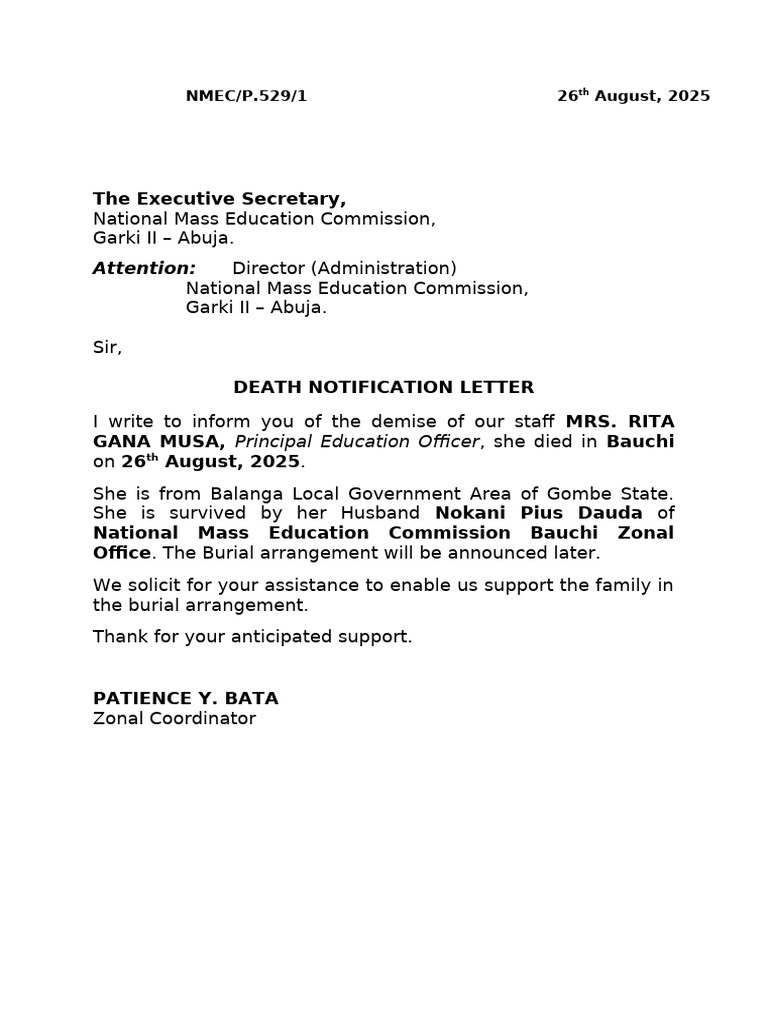 Death Notification | PDF