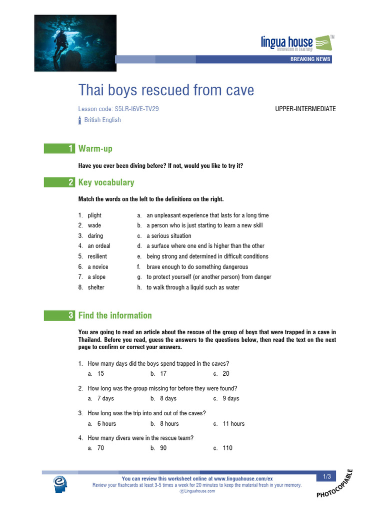 Thai-Boys-Rescued-From-Cave - Reading | PDF | Underwater Diving