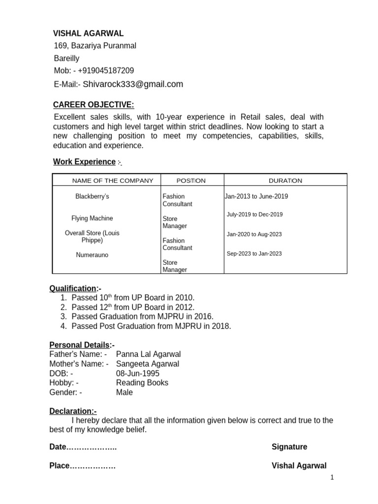Vishal Resume | PDF