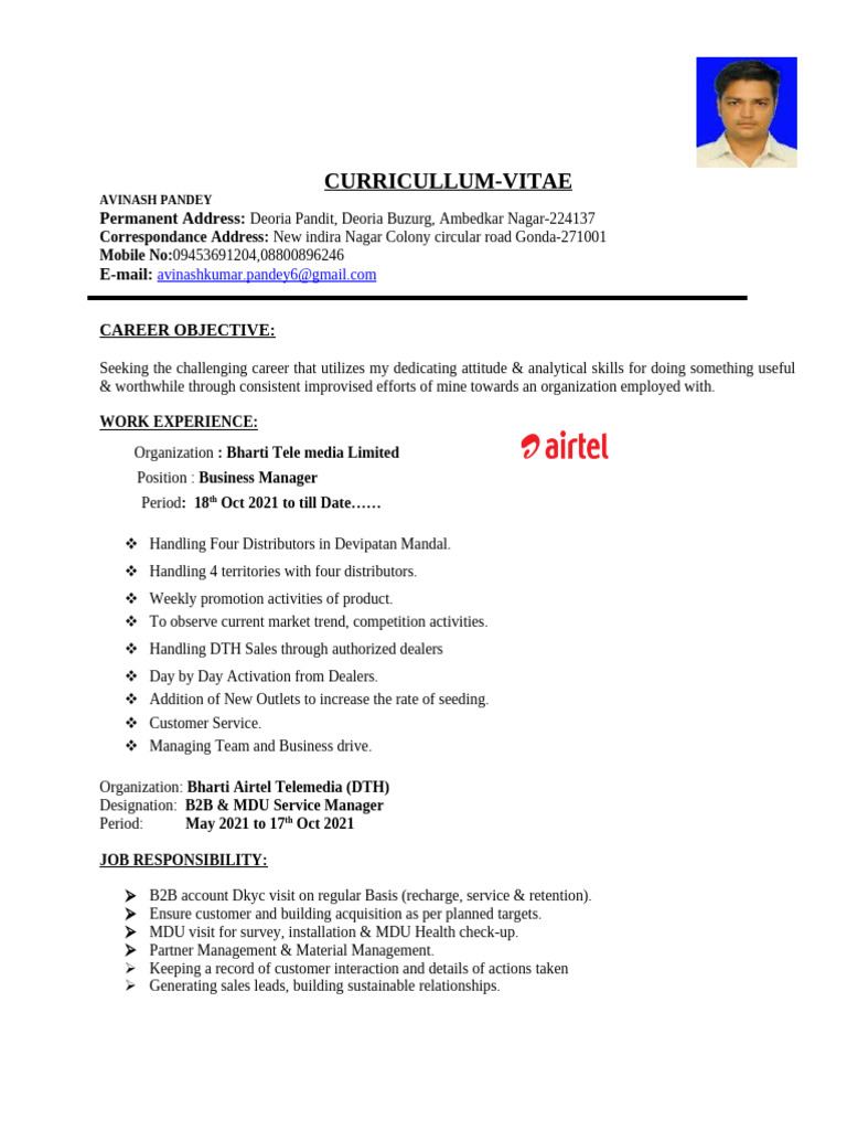 Avinash Updated CV 22 | PDF