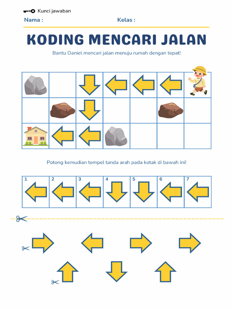 Koding Unplug Mencari Jalan Lembar Kerja Biru Ilustratif PDF | PDF