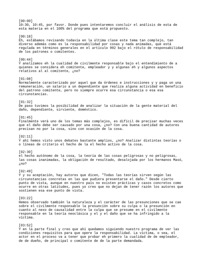 3 de Noviembre Civil (Transcript) .M4a PDF | PDF | Propiedad | Daños y ...