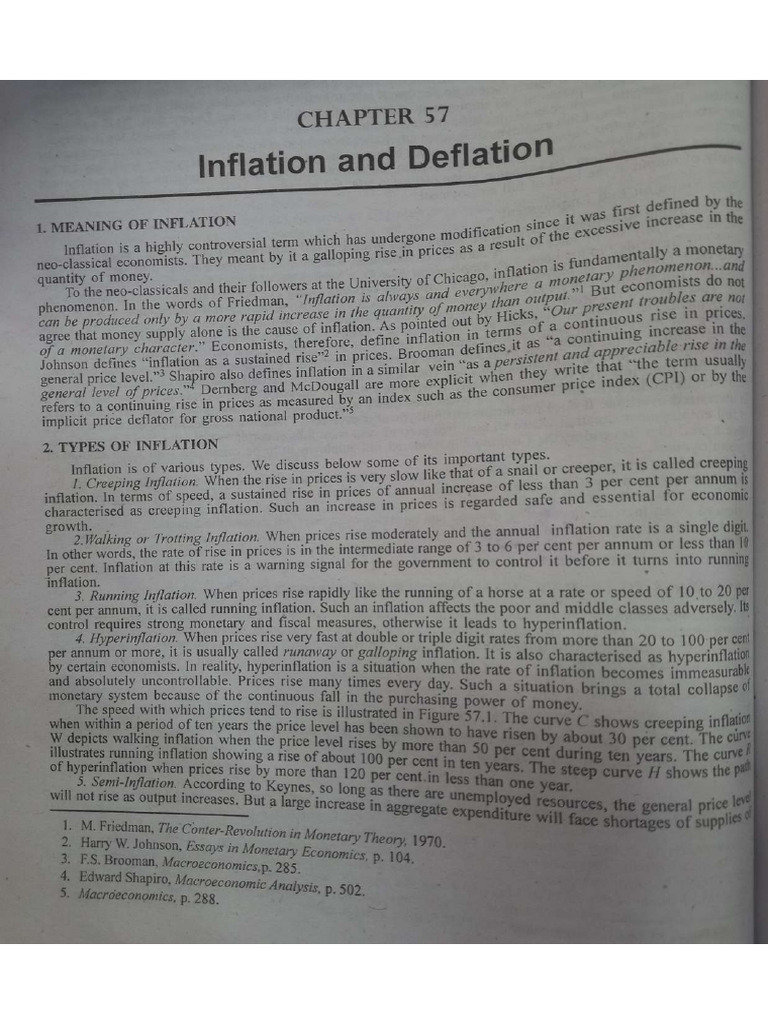 Inflation, Its Types and Deflation | PDF