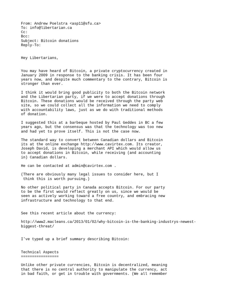 Libertarian Letter Bitcoin | PDF | Bitcoin | Currency